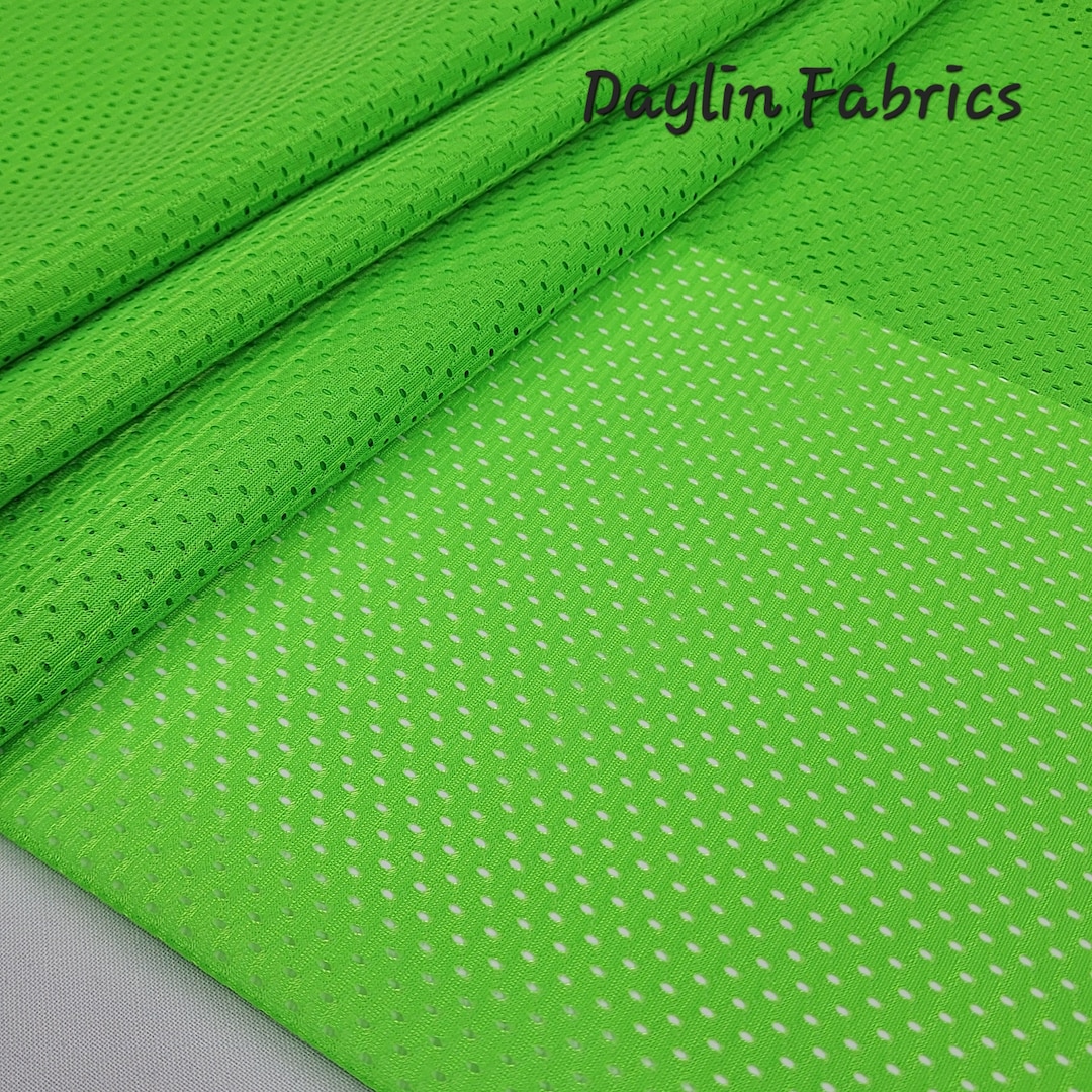 Neon Green Athletic Sports Mesh Knit 100% Polyester Football Sports ...