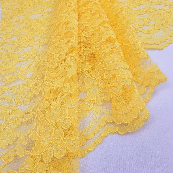 Yellow Lace Fabric - Etsy