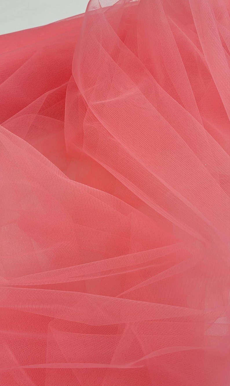 CORAL Italian Tulle Luxury Fine Netting Tulle Fabric by the - Etsy