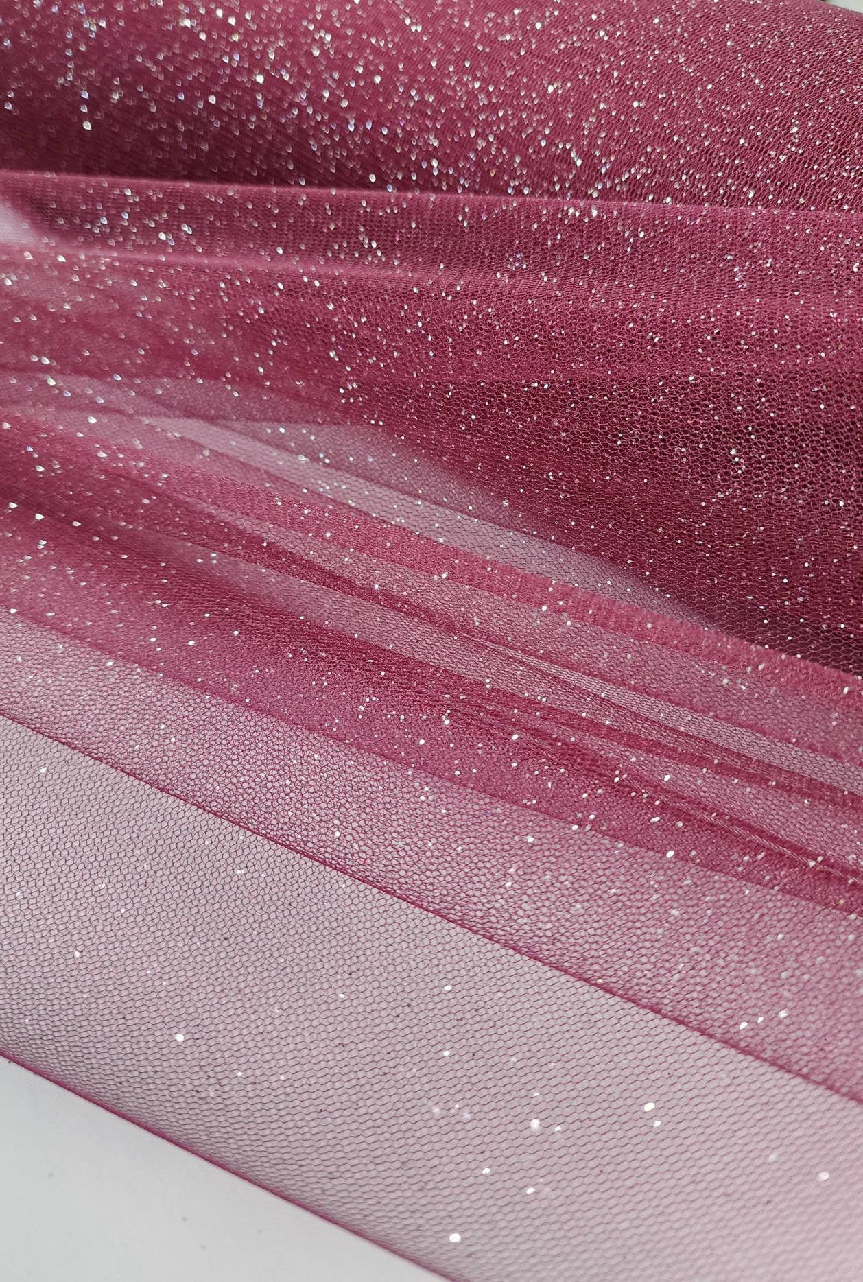 Burgundy Silver Glitter Tulle Sparkle Tulle Fabric by the Yard - Etsy