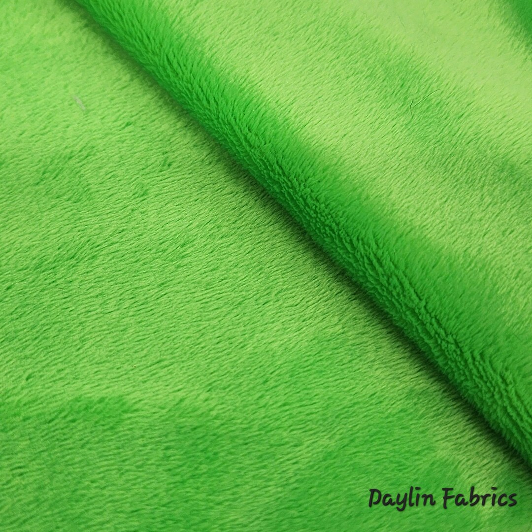 Neon Green Minky Fabric by the Yard 60” Wide Soft Cuddle Fabric 3.mm ...