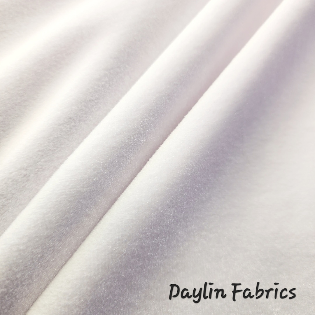 WHITE Plush Non Stretch Velvet Fabric by Yard - 60" Wide Plush Velvet ...