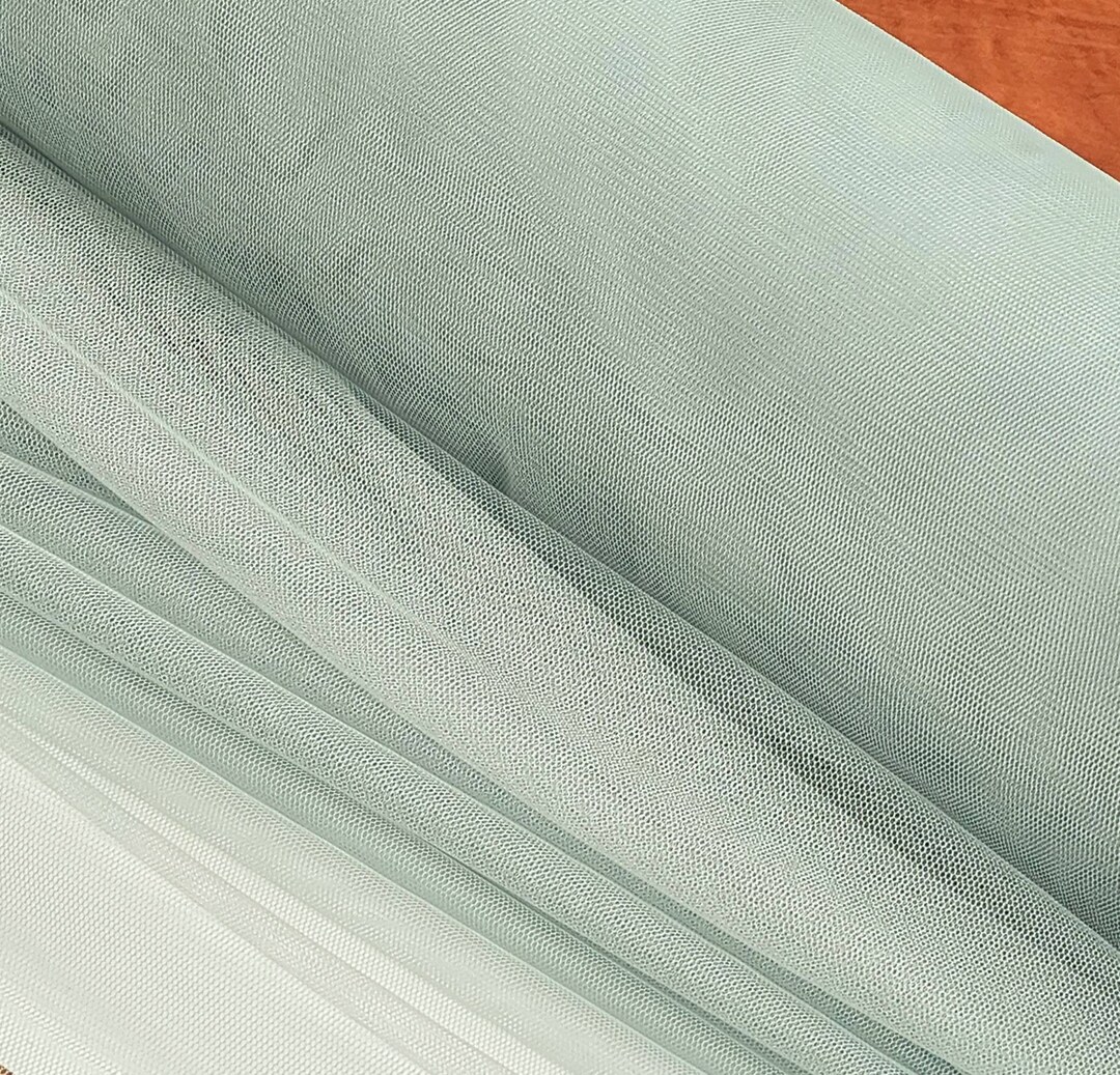 Dusty Mint English Netting Fabric by the Yard - Stretch Netting for ...