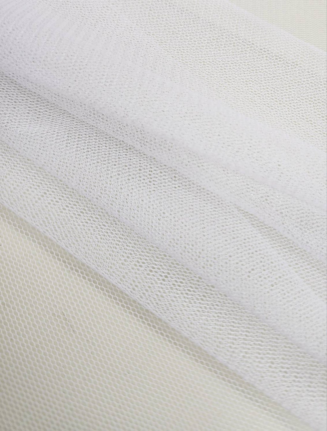 WHITE English Netting Fabric by the Yard - Light Weight Net - Stretch ...