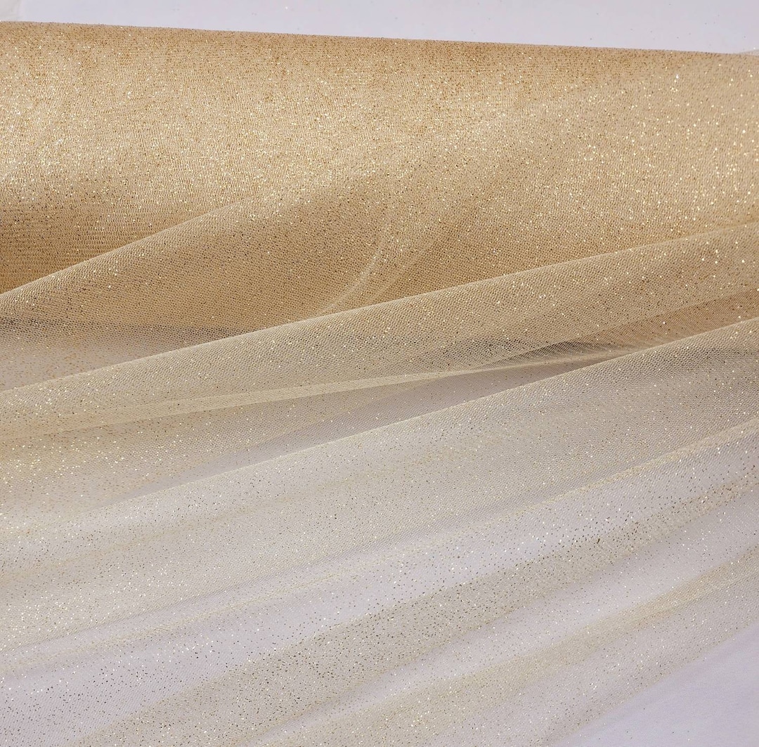 CHAMPAGNE Glitter Tulle Sparkle Tulle Fabric by the Yard for Bridal ...