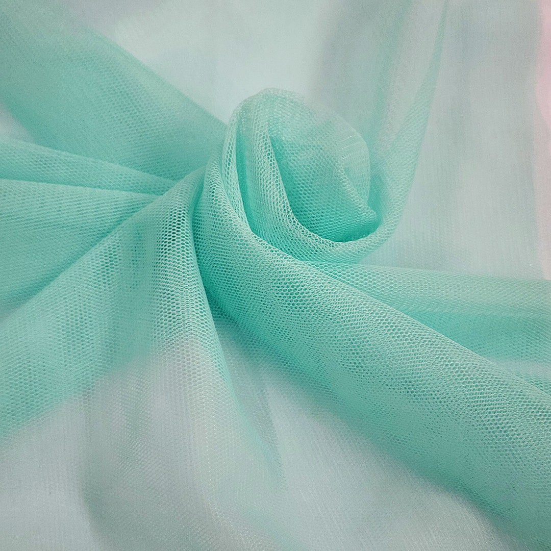 MINT GREEN English Netting Fabric by the Yard, 58/60wide, Sheer Mesh ...