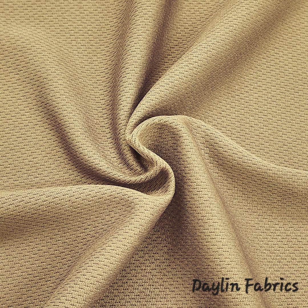 Gold Polyester Dimple Sports Mesh Knit Fabric by the Yard & Bolt ...