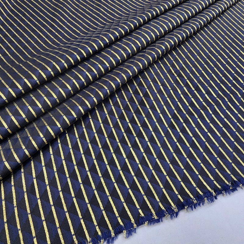 Navy and Gold Fabric - Etsy