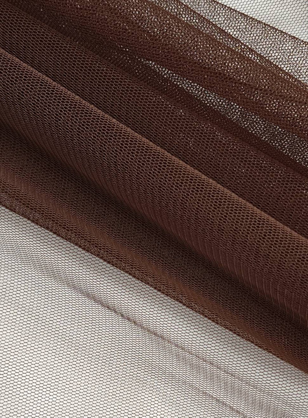 BROWN English Netting Fabric by the Yard - Lightweight Net - Stretch ...