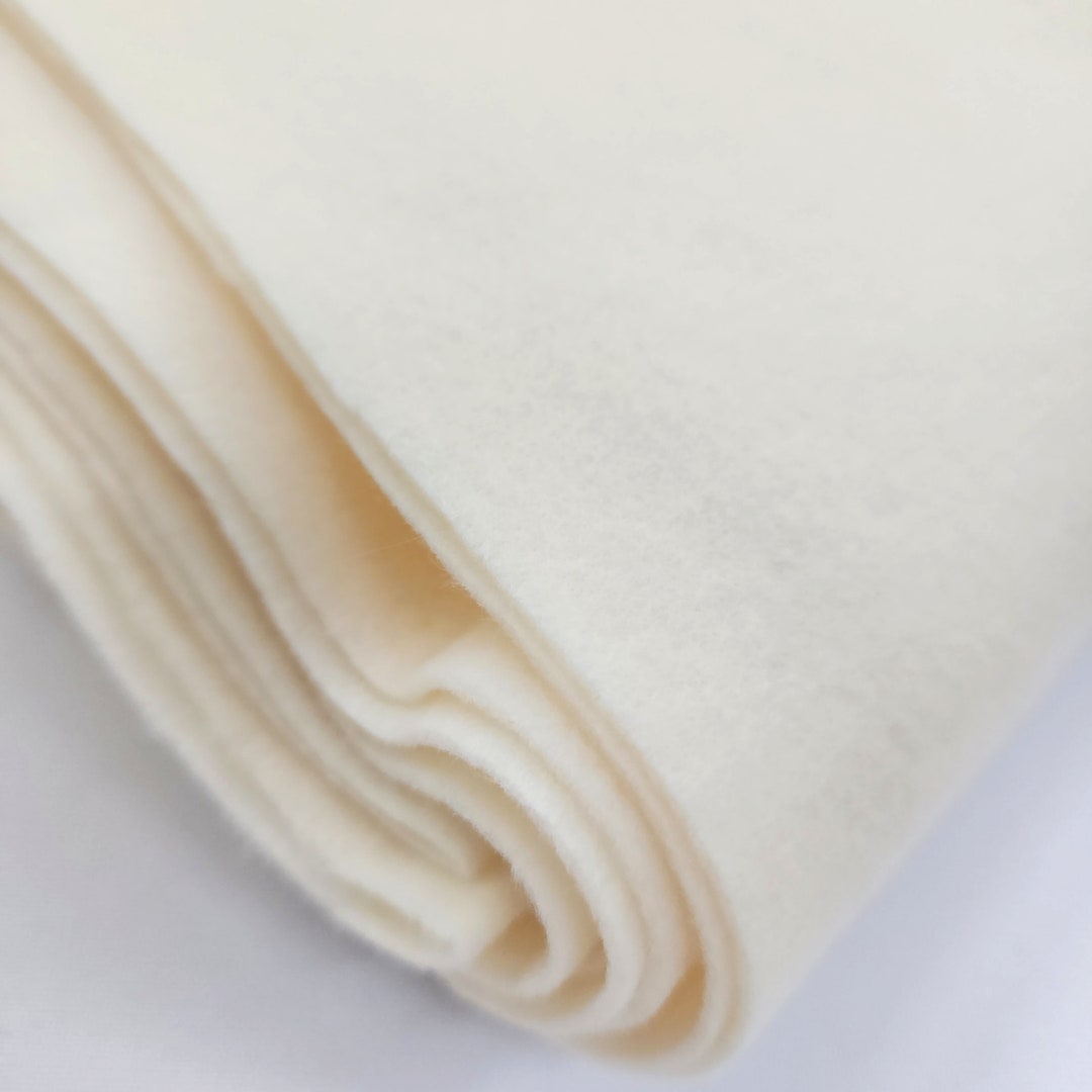 IVORY Acrylic Felt Fabric by the Yard, Crafts Fabric, 72 Inches Wide ...