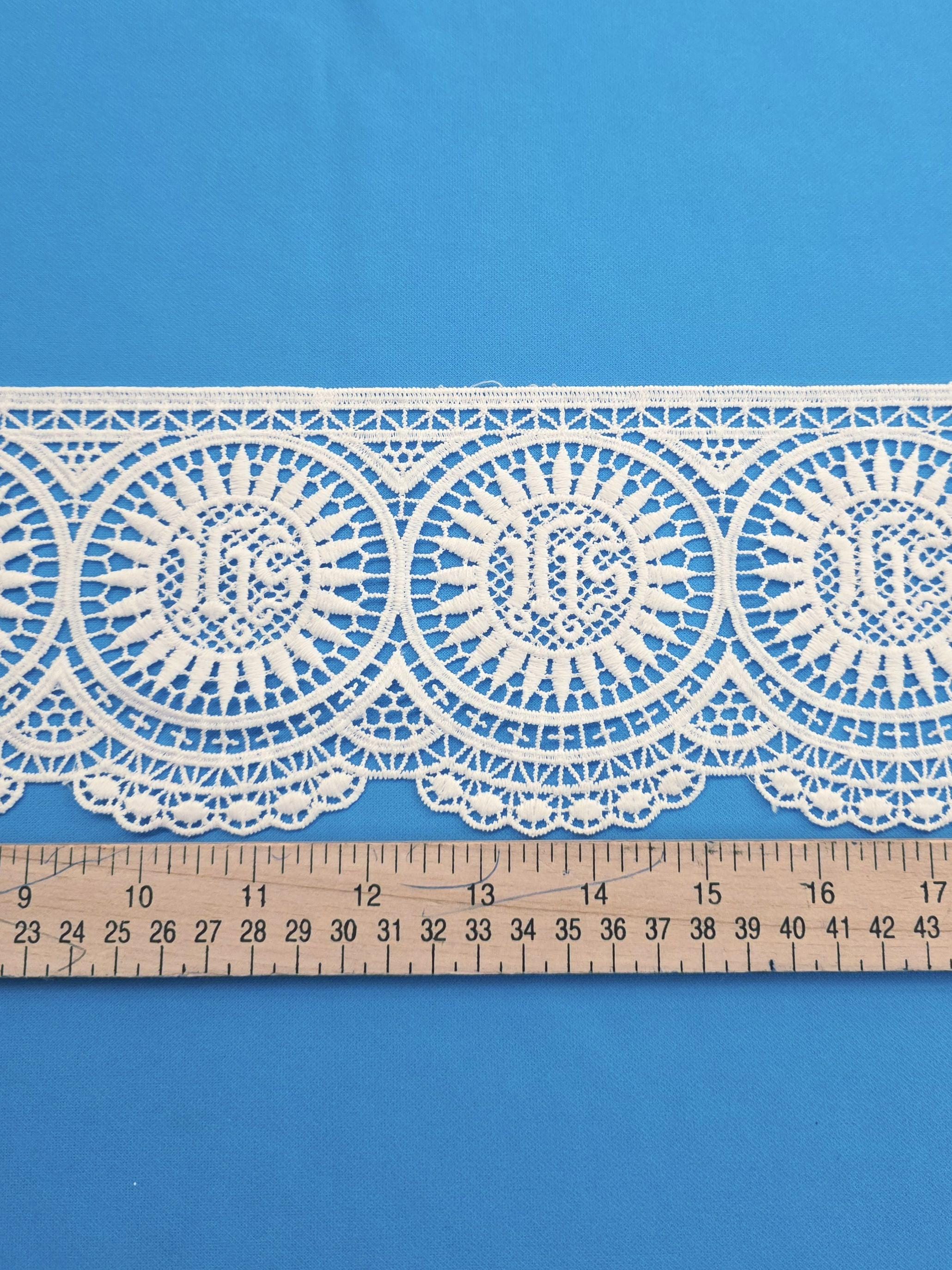 White Marian Lace Liturgical Trim Fabric Altar Decor Catholic Edging ...