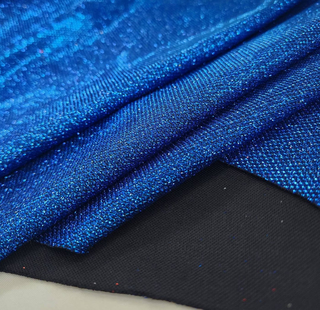 Royal Blue Lurex Glitter Fabric - Glimmer - Shimmer Fabric - Light ...