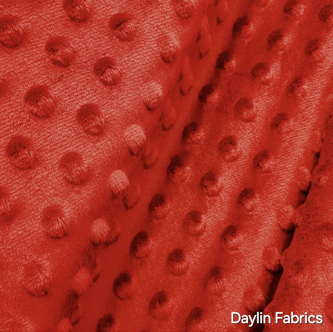 Red Rich Embossed Dimple Dots Soft Velvety Minky Fabric for Blankets ...