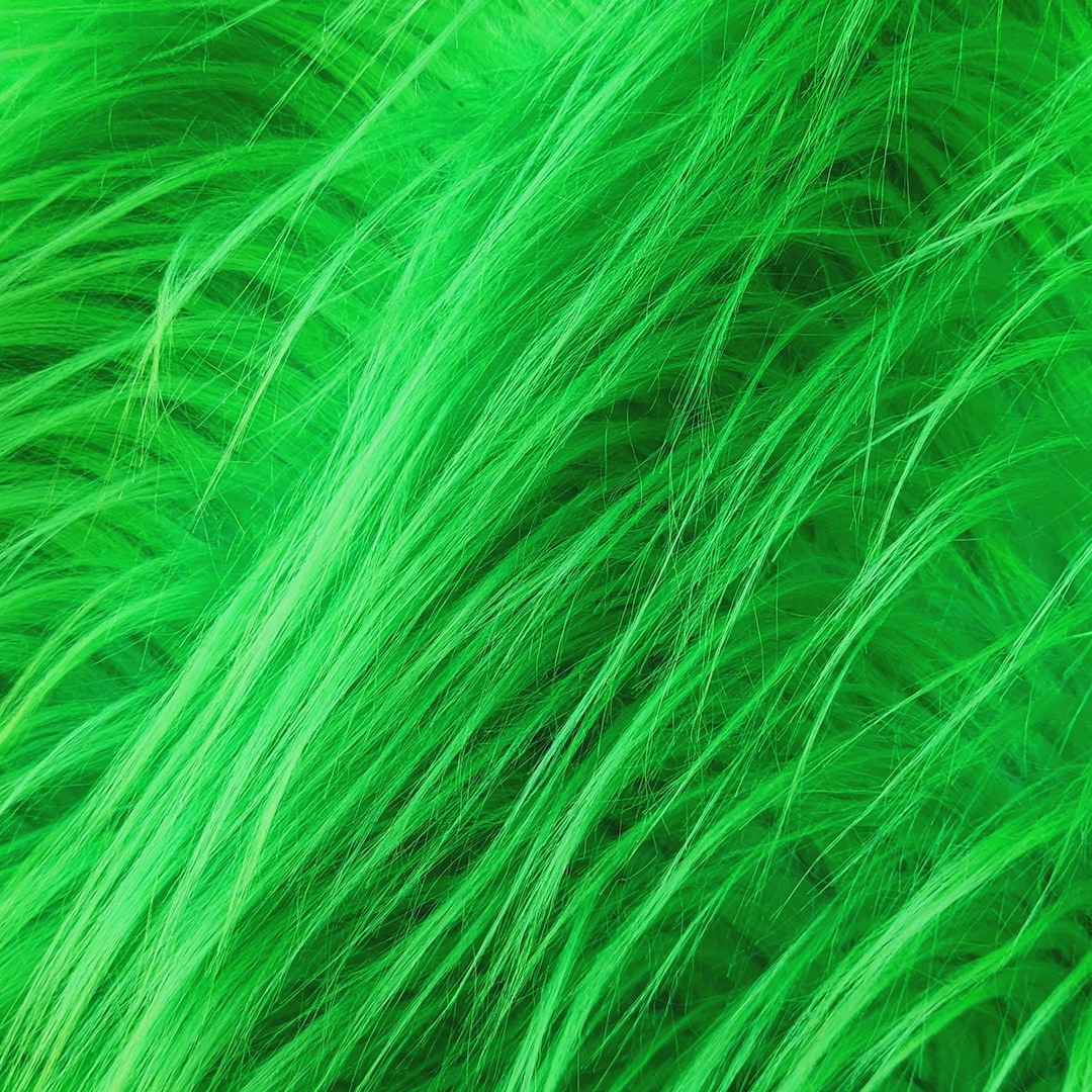 Emerald Green Long Pile Soft Faux Fur Fabric Shag Shaggy Material by ...