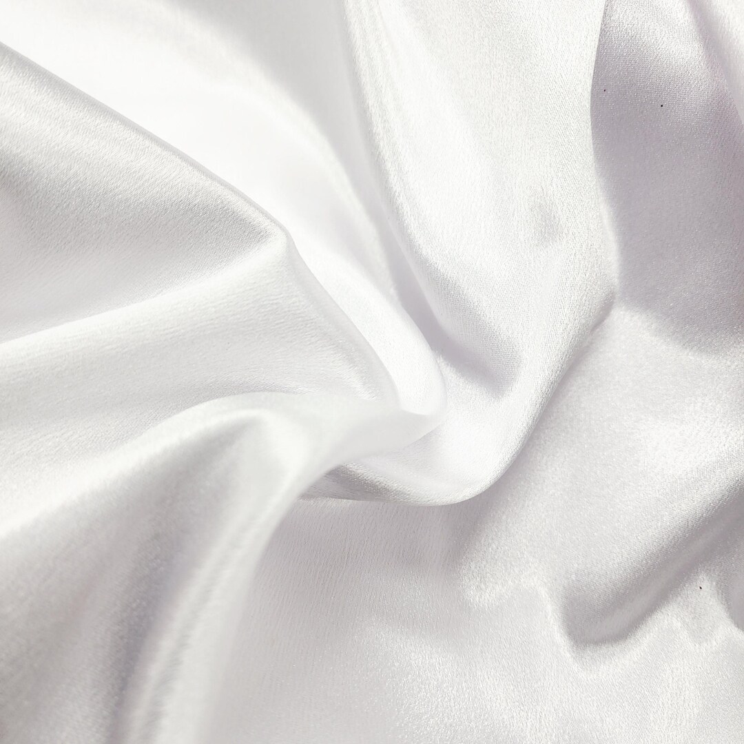 Rich White Crepe Back Satin Fabric for Gowns Dresses Skirts Bridal Wedding Costumes Crafts Non ...