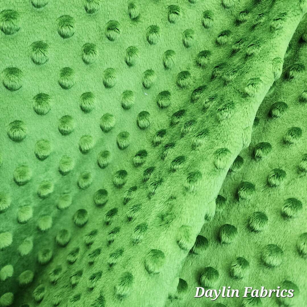Emerald Green Rich Embossed Dimple Dots Soft Velvety Minky Fabric for ...