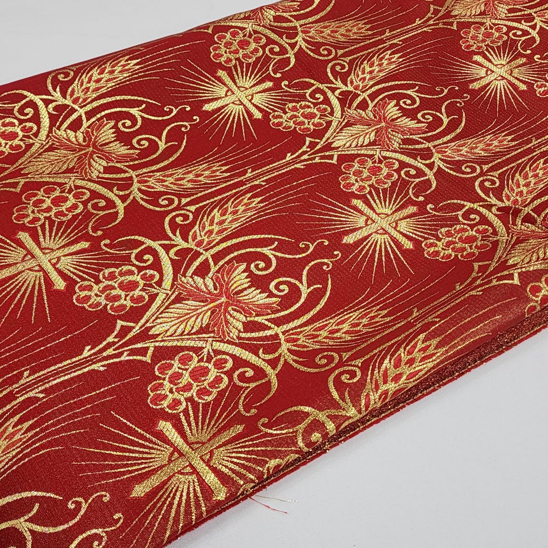 Altar Cloth Catholic Christian Home Red Metallic Gold 3 Sizes Linens ...