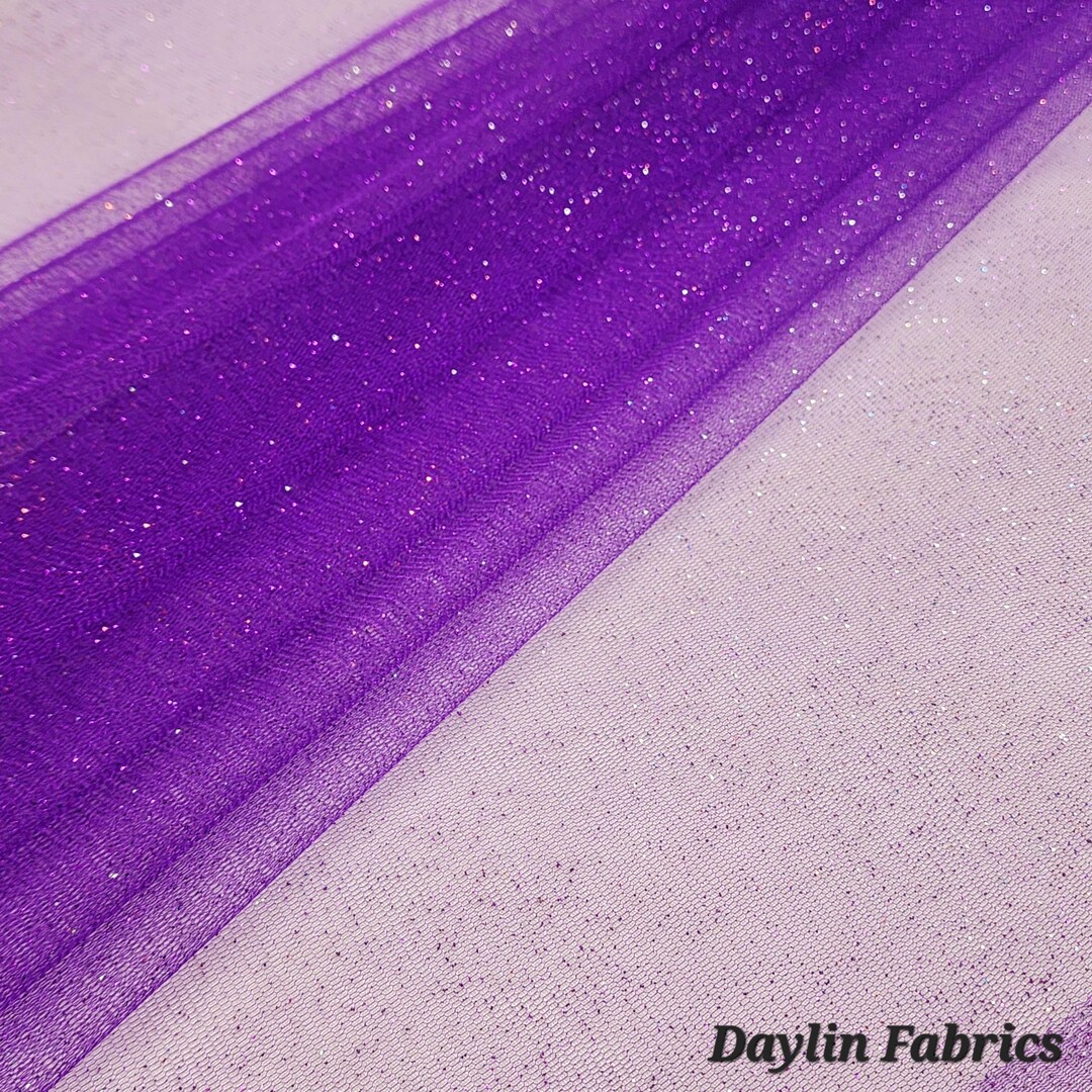Violet Glitter Tulle Fabric Sparkle - Shiny Tulle by the Yard for ...