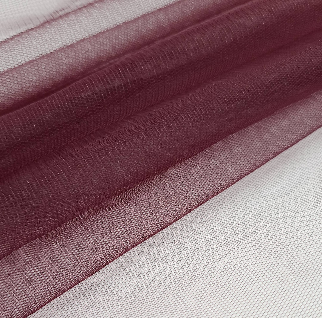 WINE Italian Tulle Luxury Fine Netting Tulle Fabric by the Yard for ...