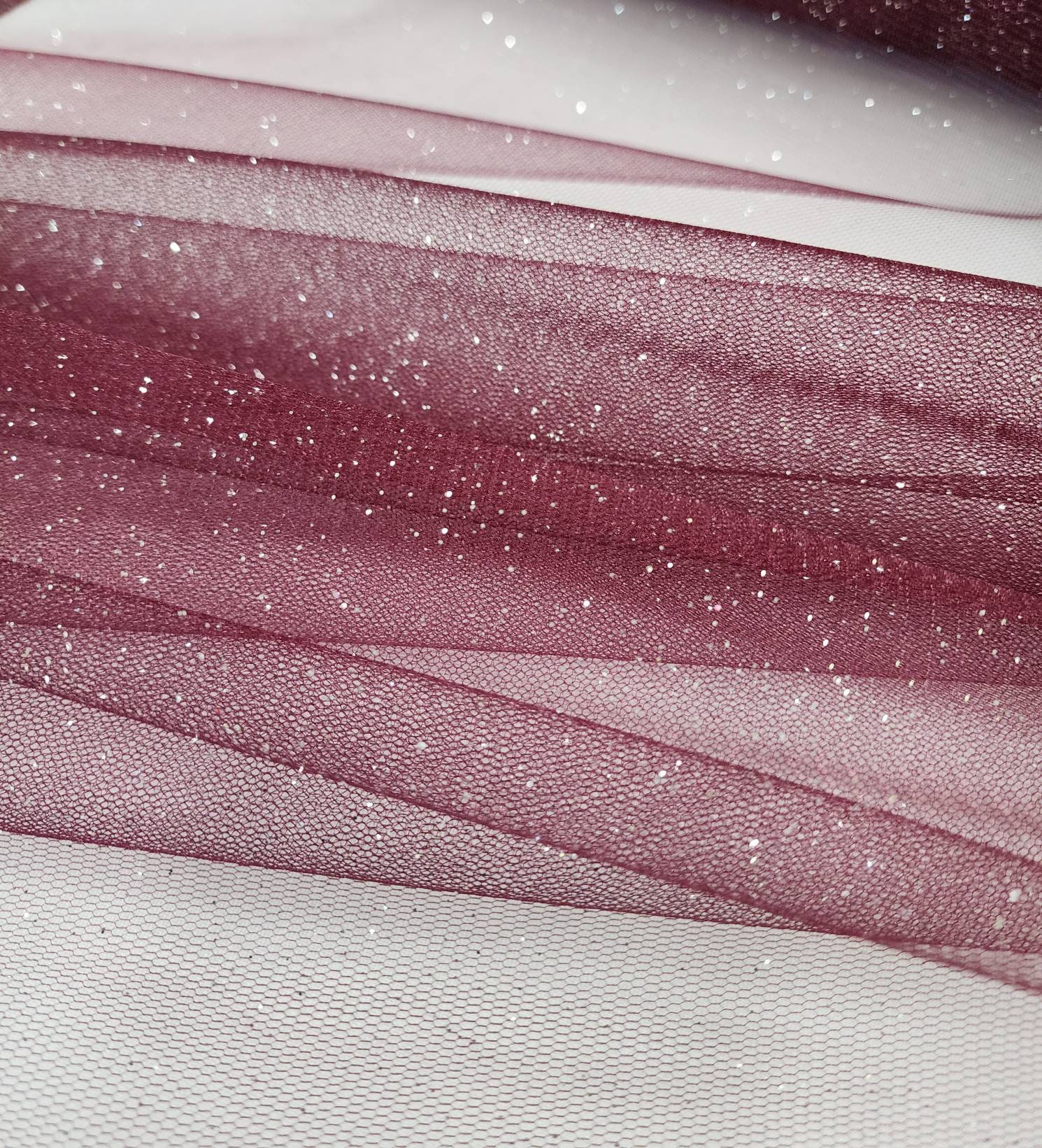 Burgundy Silver Glitter Tulle Sparkle Tulle Fabric by the Yard - Etsy