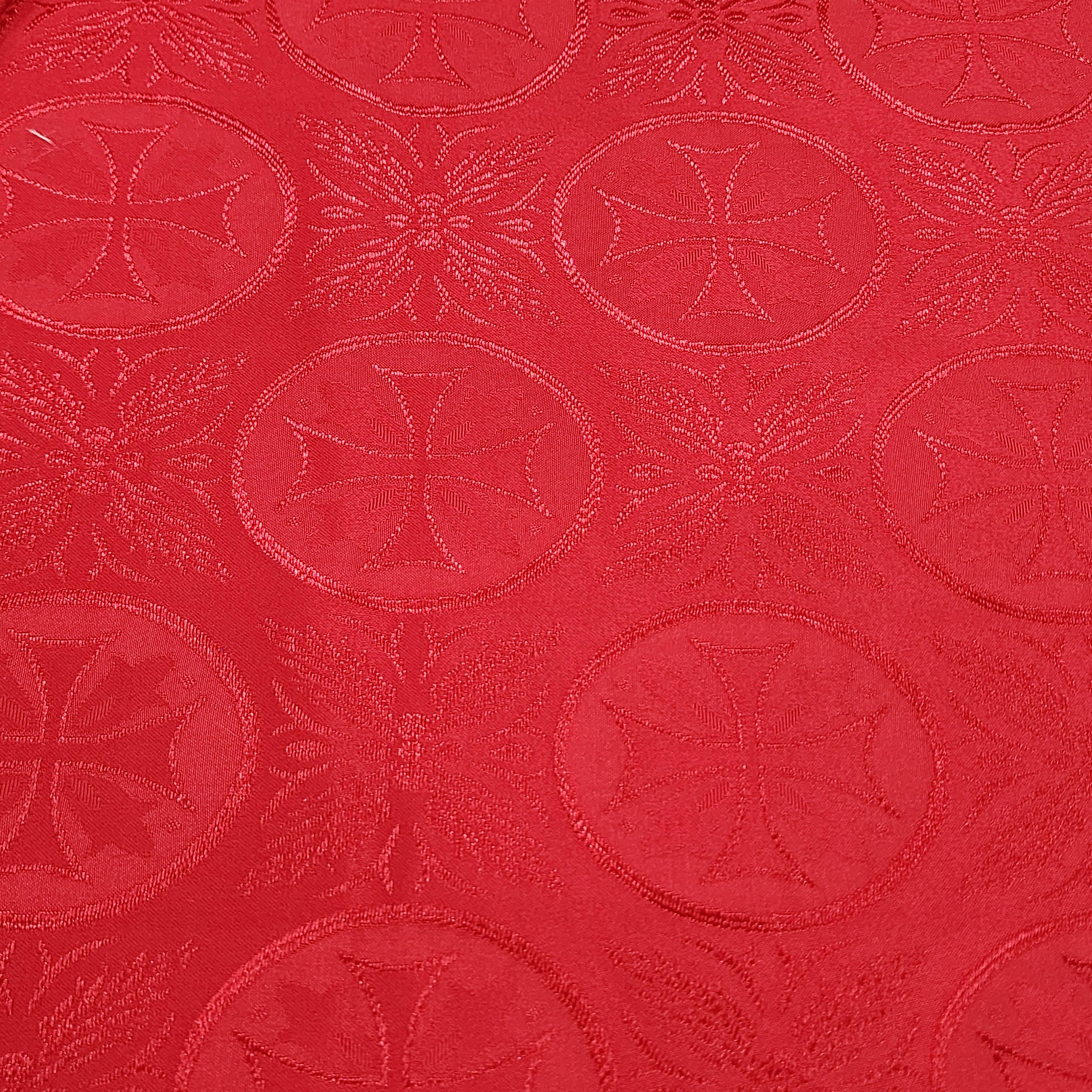 RED Religious Brocade Liturgical Fabric Ecclesiastical Jacquard Small ...