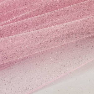 Pink Glitter Tulle Sparkle Tulle Fabric by the Yard for Bridal Dress ...