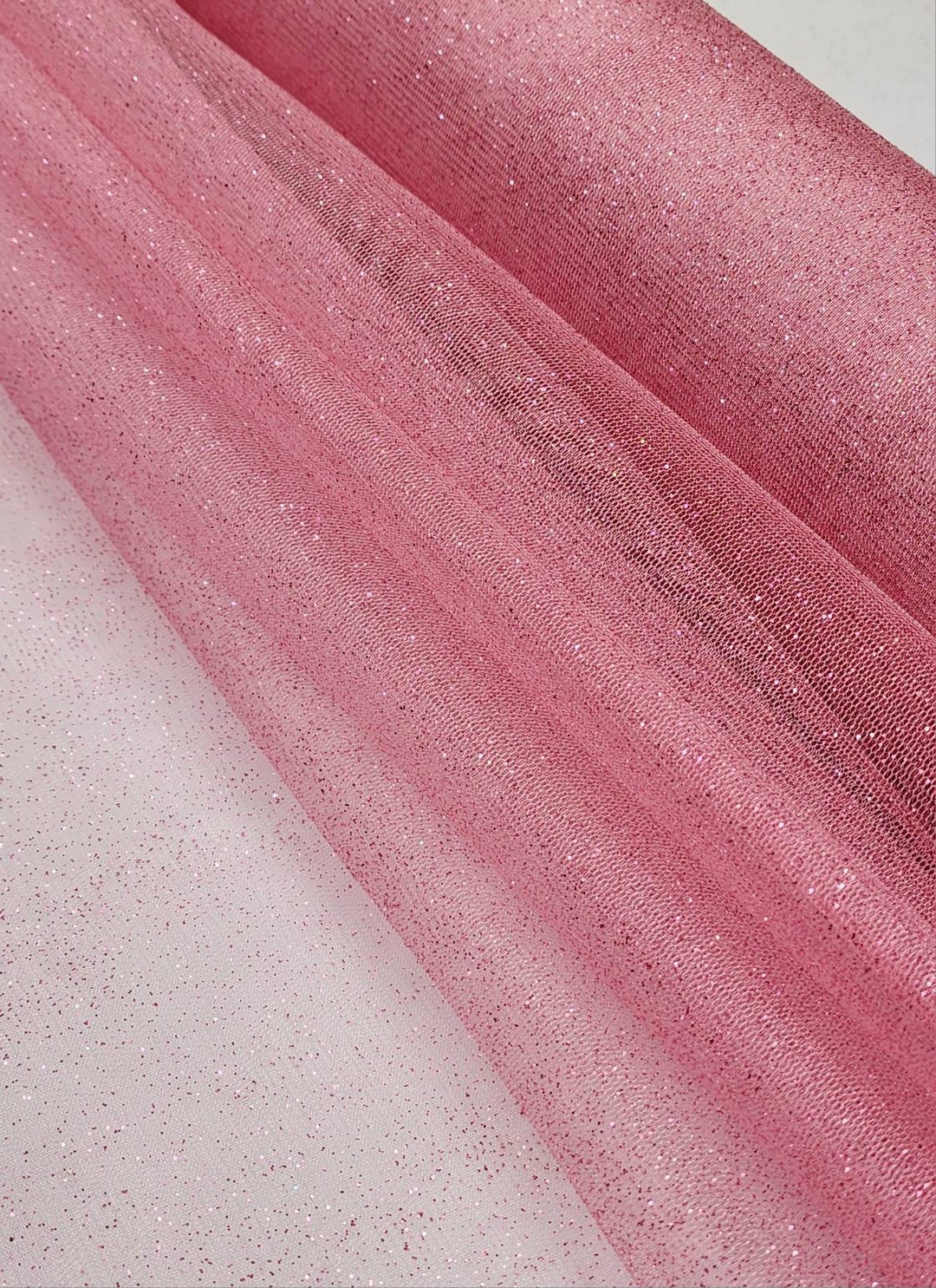 Blush Dusty Rose Glitter Tulle - Sparkle Tulle Fabric by the Yard for ...