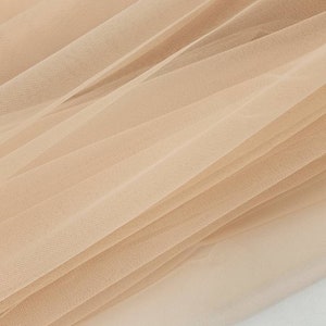 TAN Italian Tulle Luxury Fine Netting Tulle Fabric by the Yard for ...