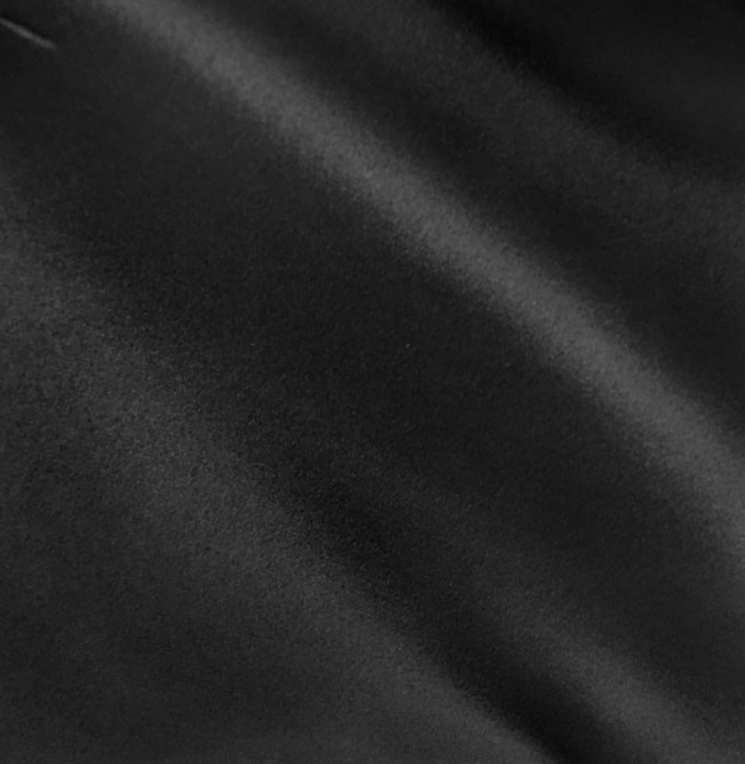 Black Japanese Heavy Dull Matte Bridal Satin Fabric by the Yard for ...