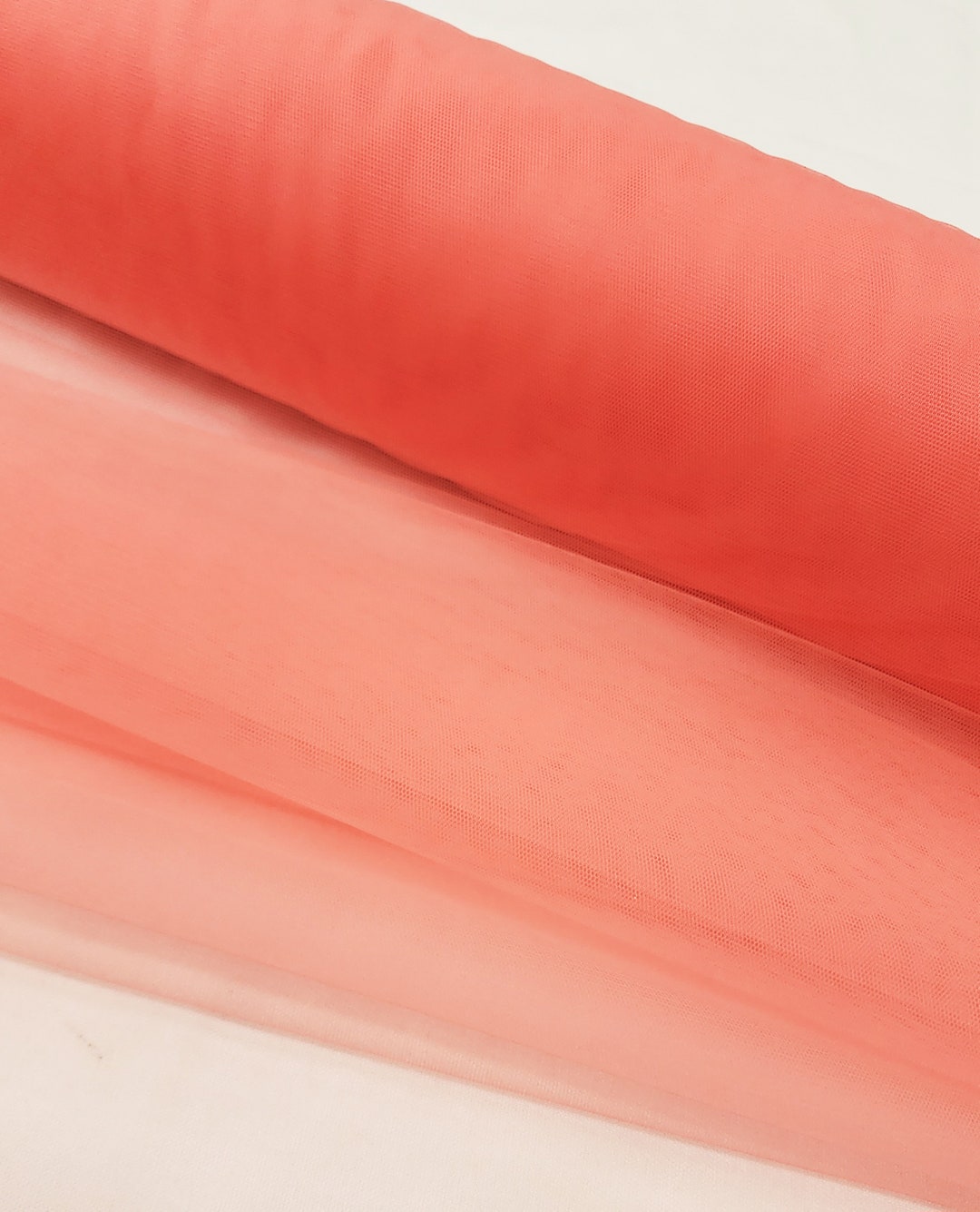 Persimmon Color Italian Tulle Luxury Fine Netting Tulle Fabric by the ...