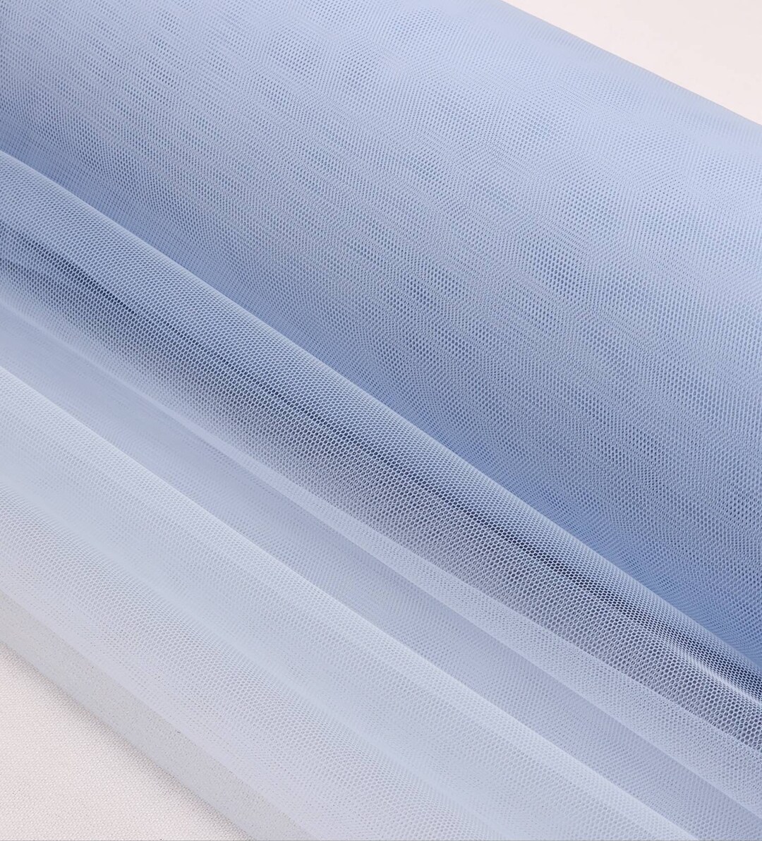 Light Blue Italian Tulle Luxury Fine Netting Tulle Fabric by the Yard ...