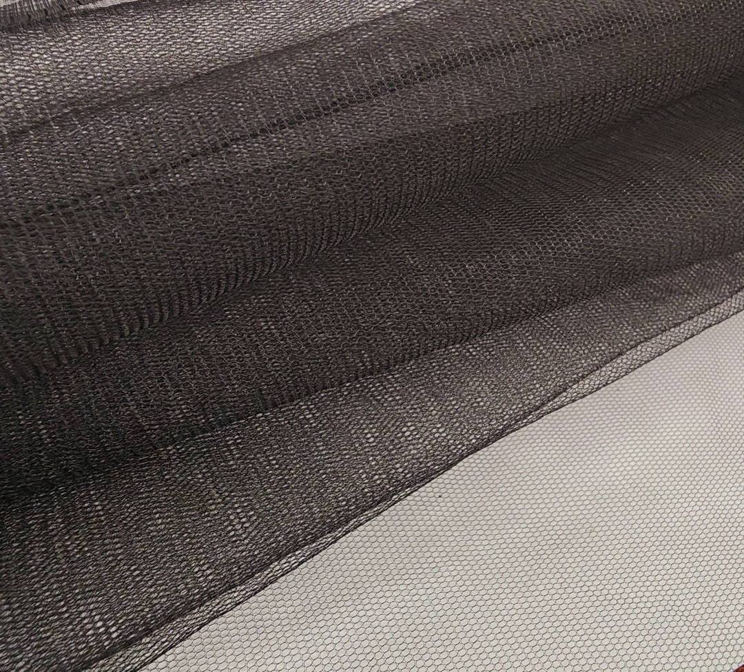 Black Italian Tulle Luxury Fine Netting Tulle Fabric by the Yard for ...