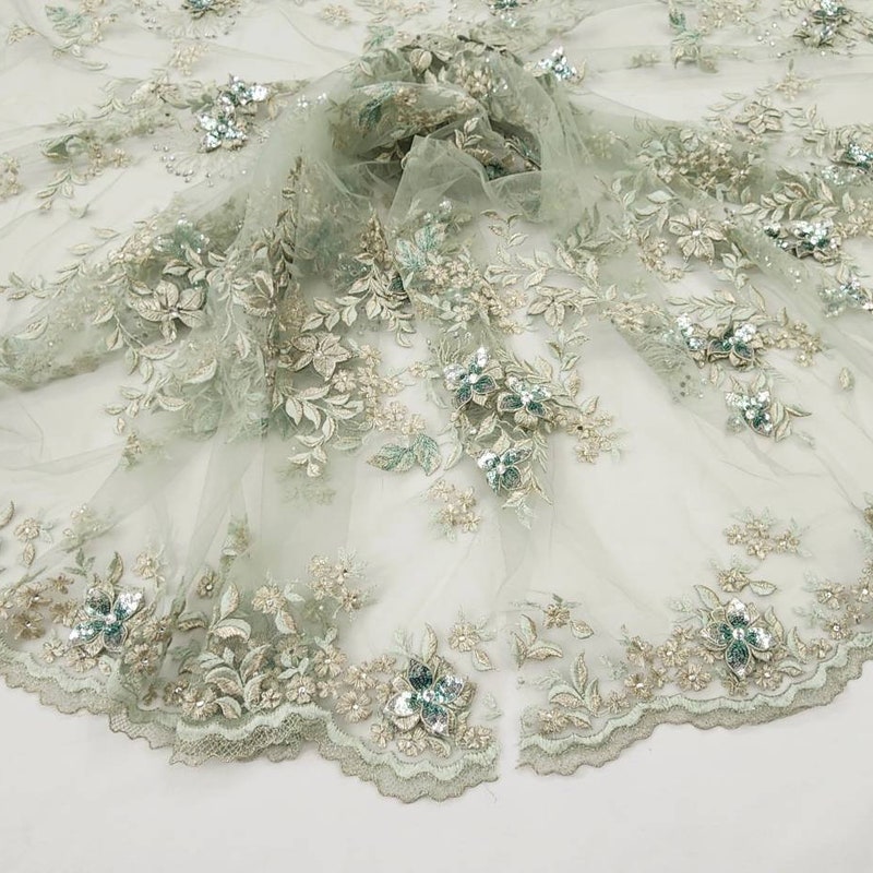 Sage Floral Fabric - Etsy