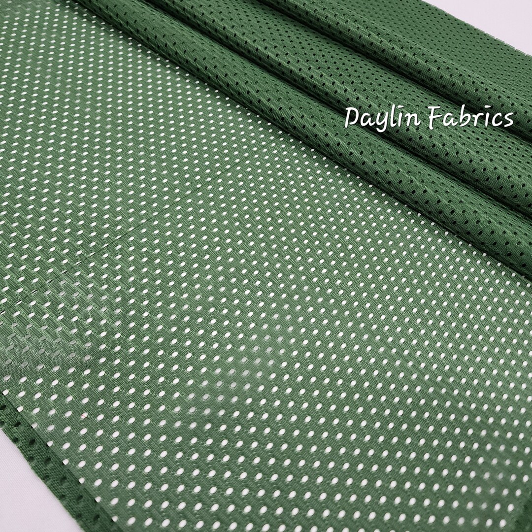 Hunter Green Athletic Sports Mesh Knit 100% Polyester Football Sports ...