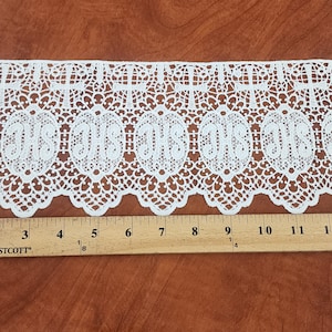 White Liturgical Lace Trim Fabric by the Yard Religious Marian Lace JHS ...