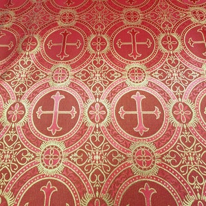 Red Gold Religious Brocade - Liturgical Fabric - Ecclesiastical ...