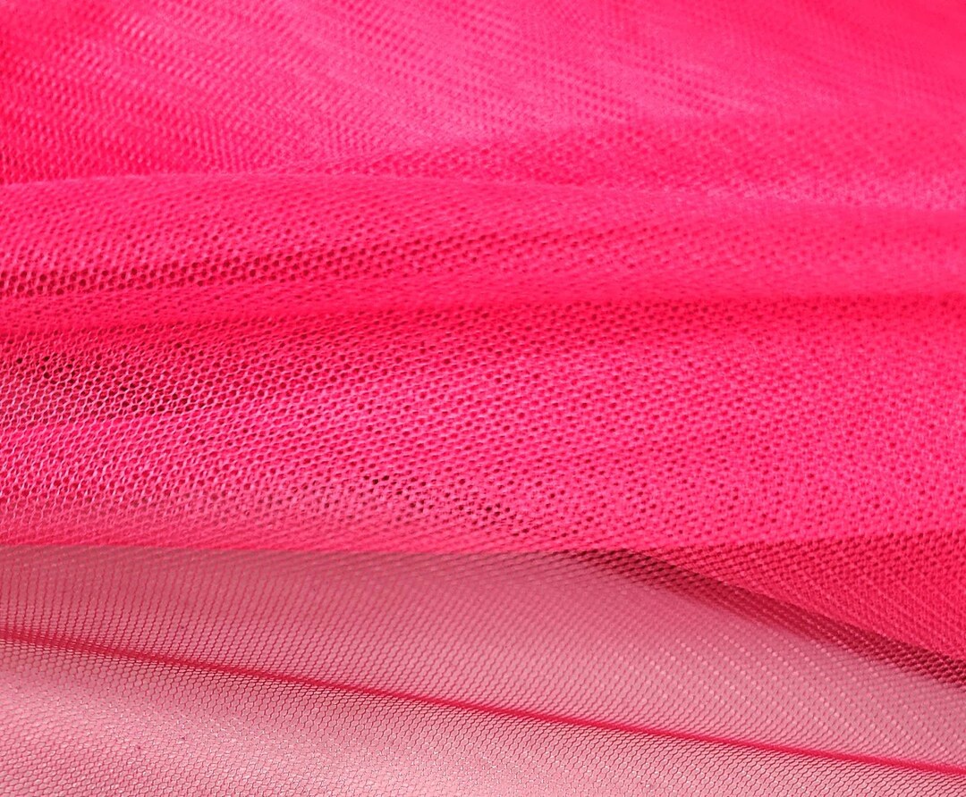 FUCHSIA English Netting Fabric by the Yard for Gowns - Stretch Netting ...