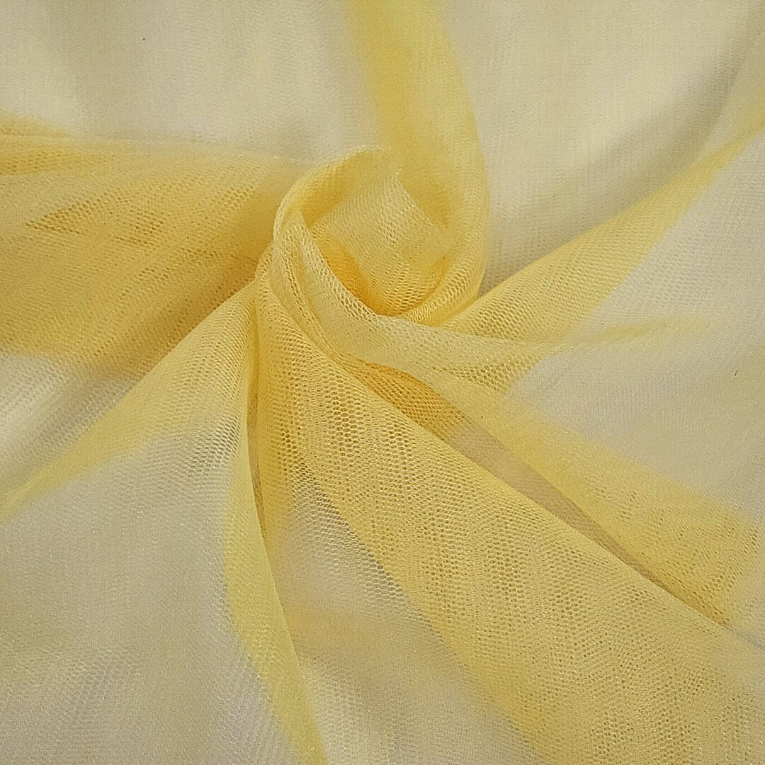 Yellow English Netting Fabric by the Yard, 58/60"wide, Sheer Mesh ...