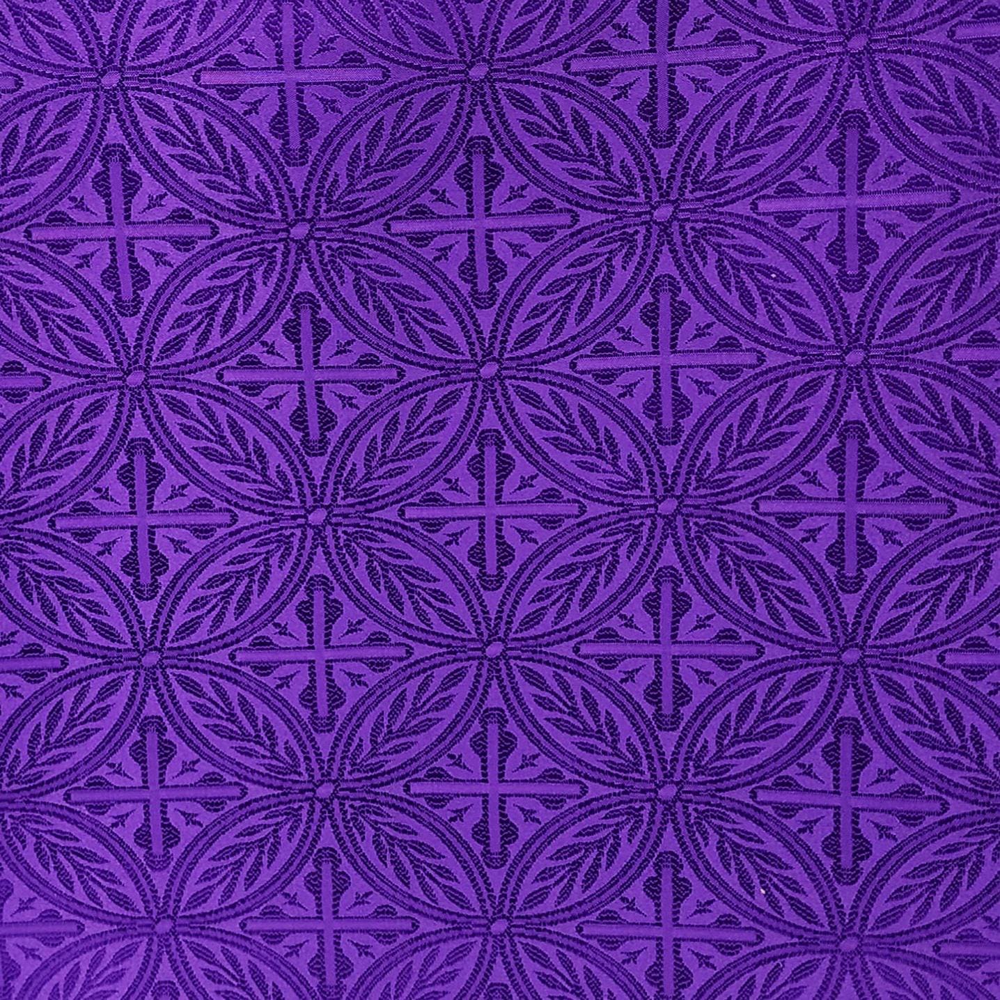 Purple Liturgical Fabric Religious Jacquard Brocade Vestment Events ...