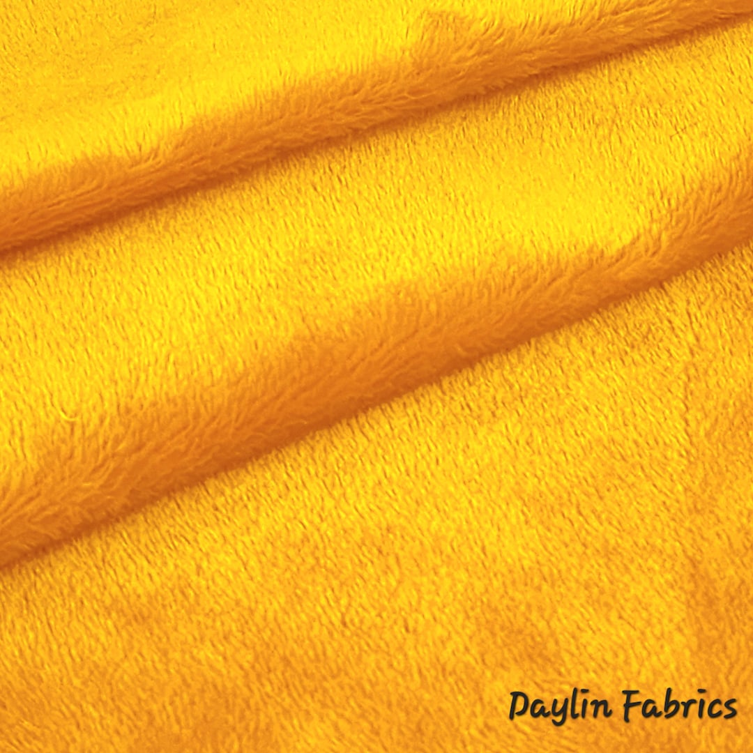 Mango Yellow Minky Fabric by the Yard 60” Wide Soft Cuddle Fabric 3.mm ...
