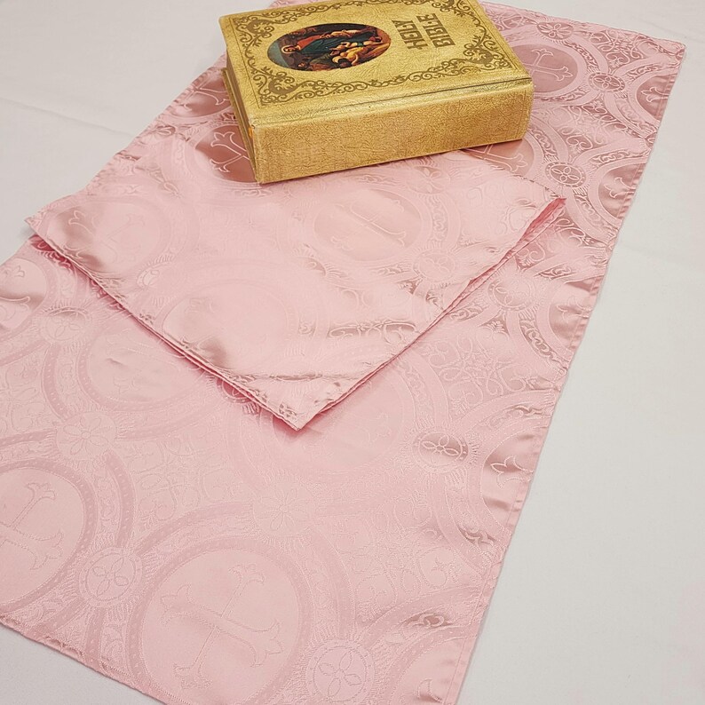 Pink Liturgical Prayer Table Cloth Home Altar Catholic Christian Lent ...