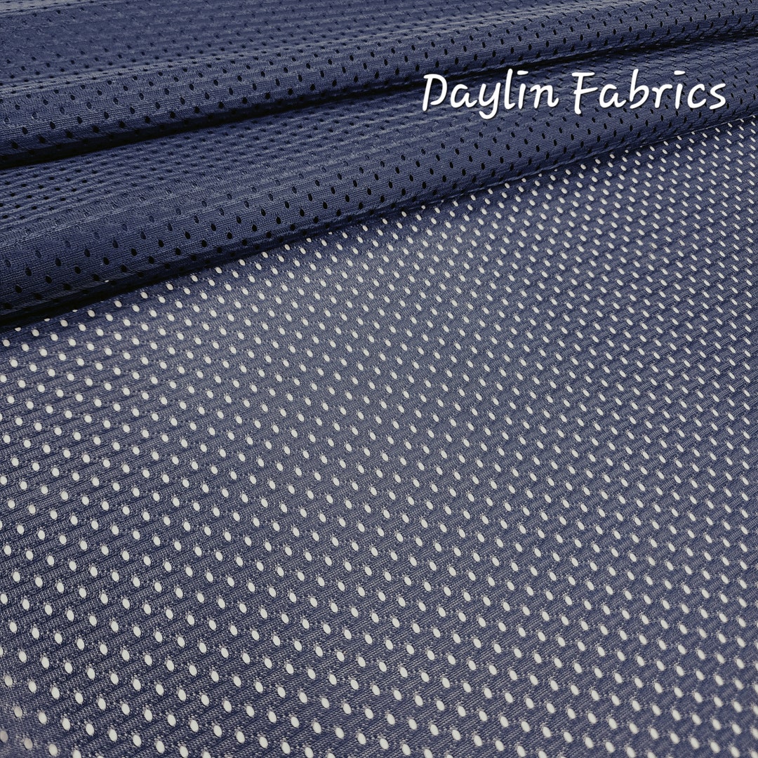Navy Blue Athletic Sports Mesh Knit 100% Polyester Football Sports Mesh ...