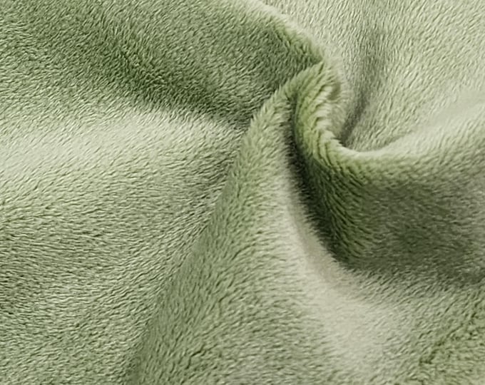 Mint Green Minky Fabric by the Yard 60” Wide Soft Cuddle Fabric 3.mm ...