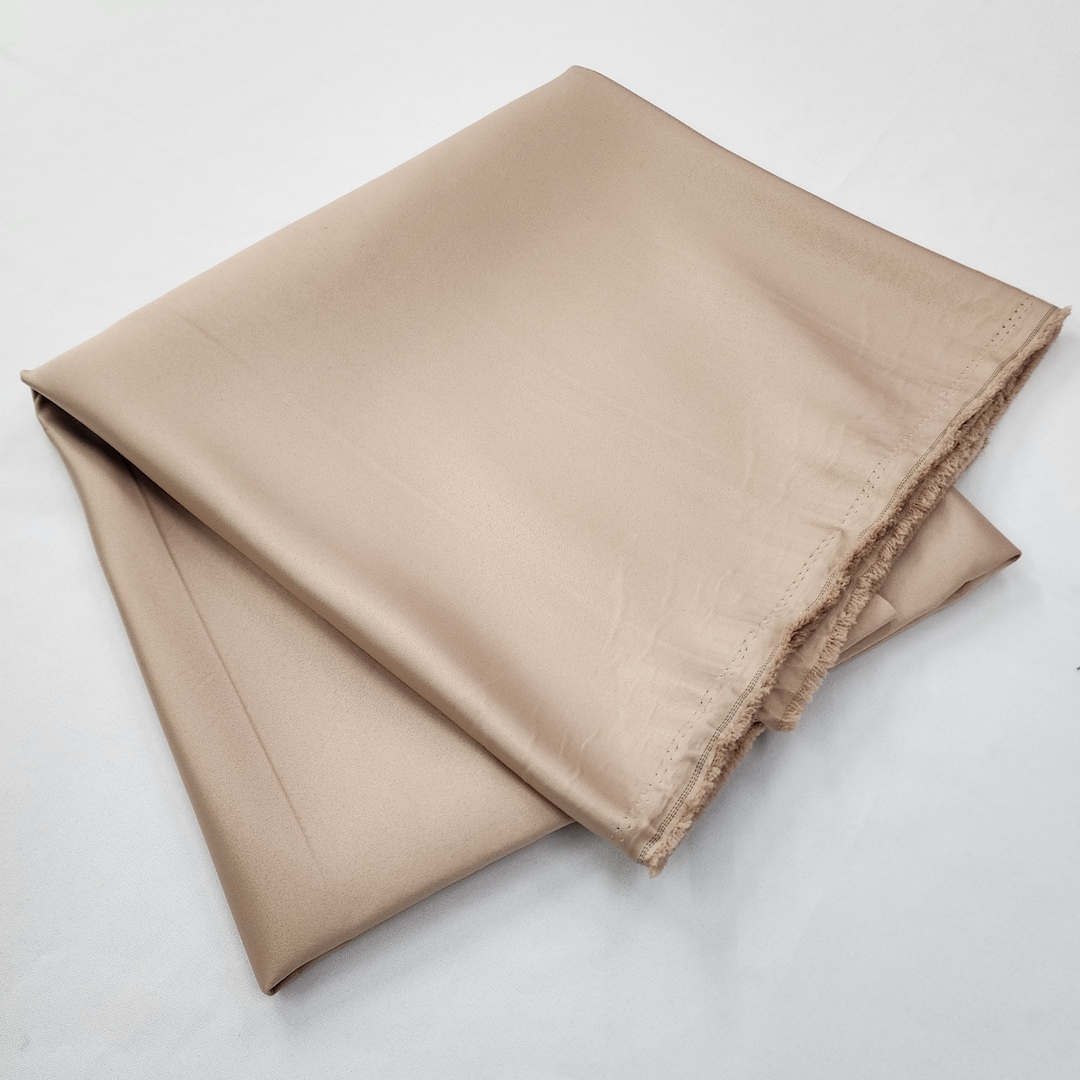 Nude Taupe Japanese Heavy Dull Matte Bridal Satin Fabric by the Yard ...