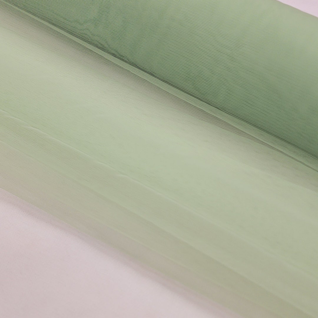Light Sage Green Italian Tulle Luxury Fine Netting Tulle Fabric by the ...