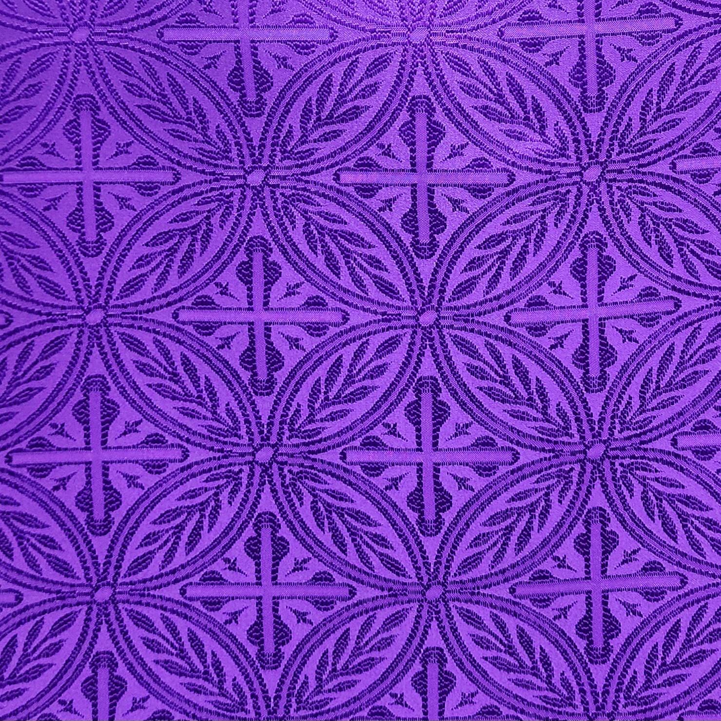 Purple Liturgical Fabric Religious Jacquard Brocade Vestment Events ...
