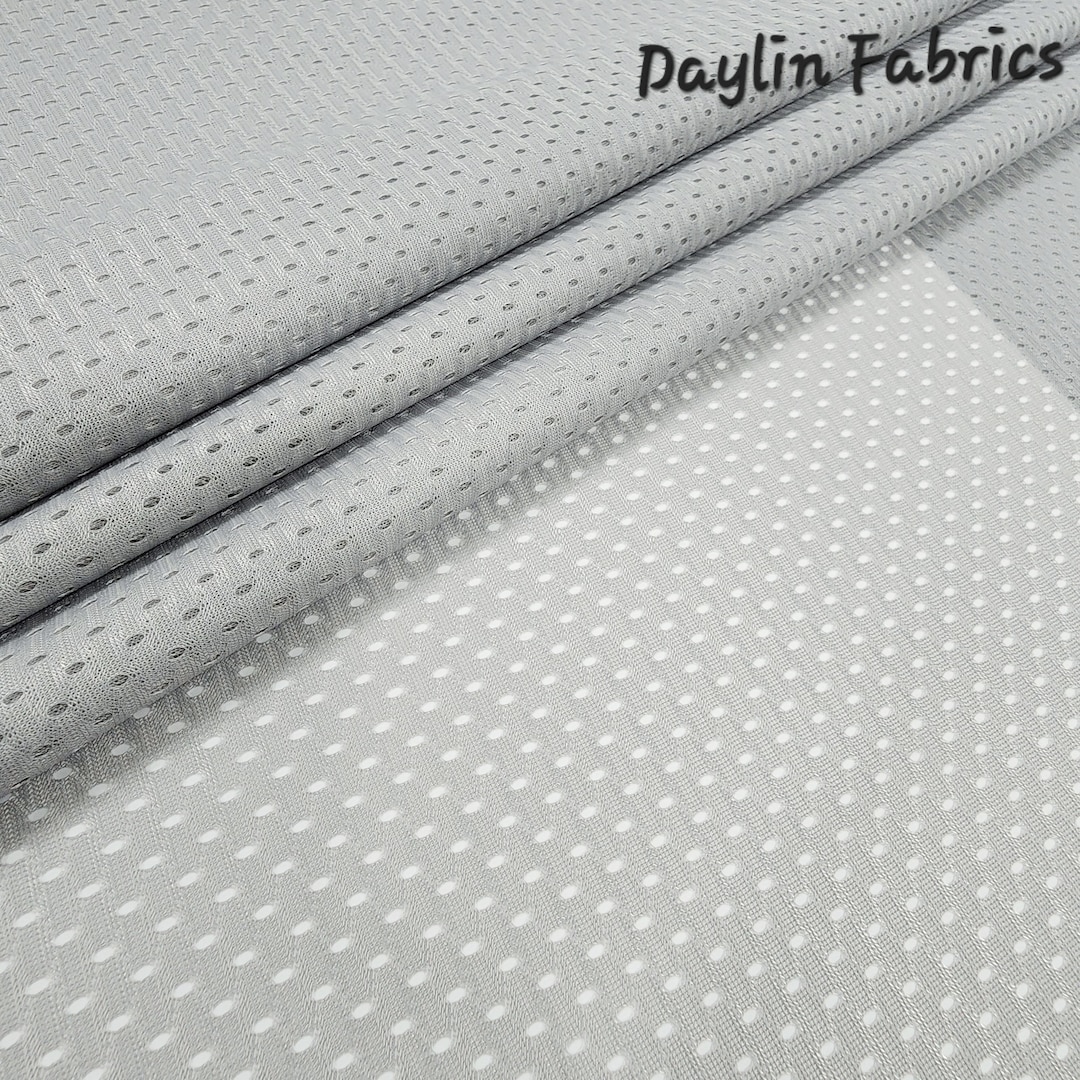 SILVER Athletic Sports Mesh Knit 100% Polyester Football Sports Mesh ...