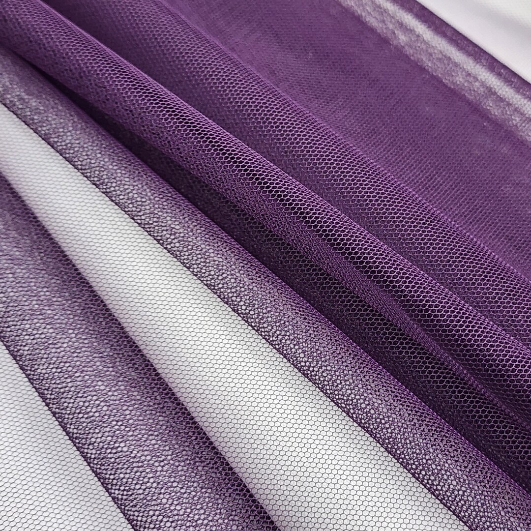 PURPLE English Netting Fabric by the Yard, 58/60wide, Sheer Mesh Bridal ...