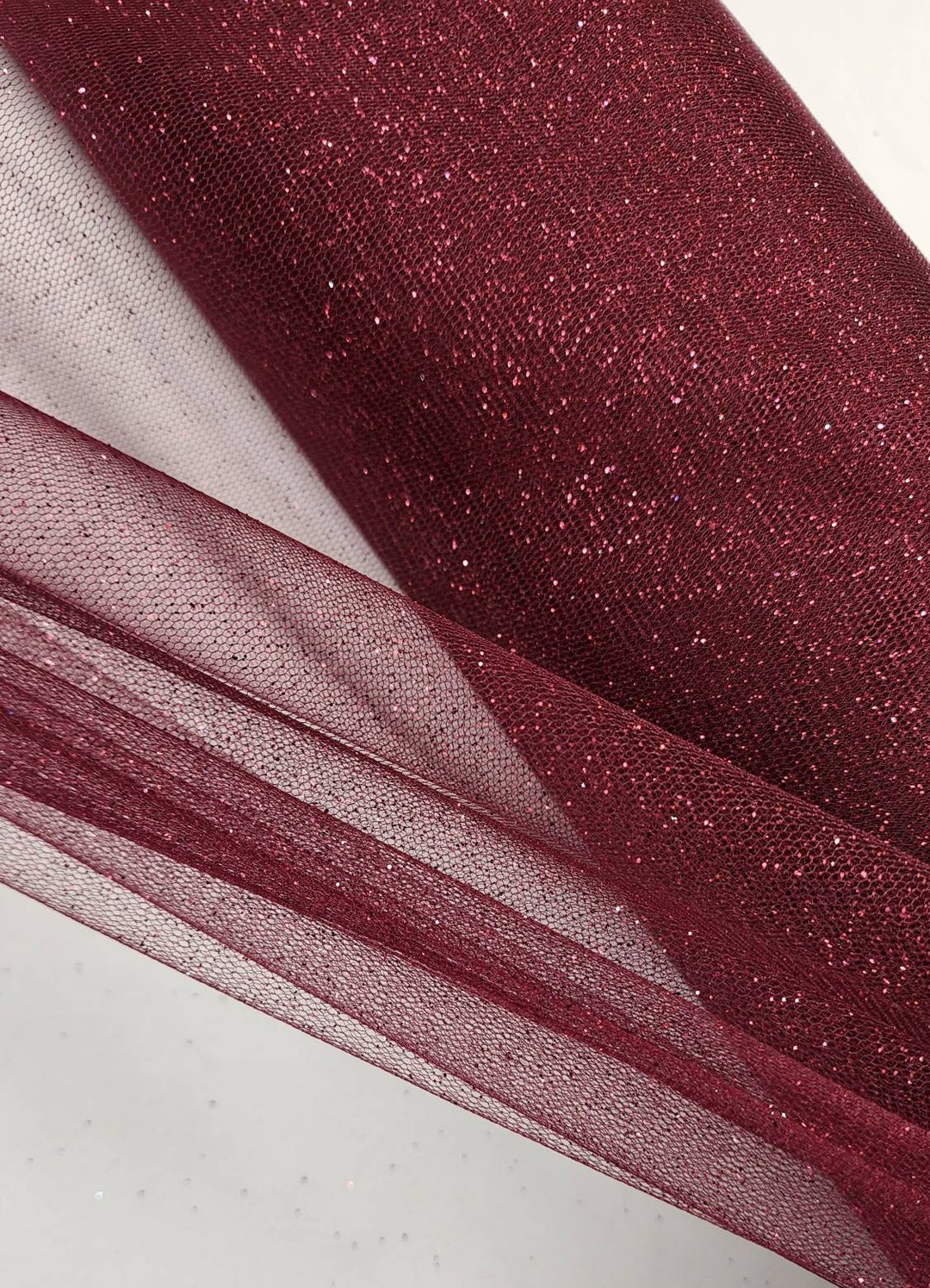 BURGUNDY Glitter Tulle Burgundy Sparkle Tulle Fabric by the Yard for ...