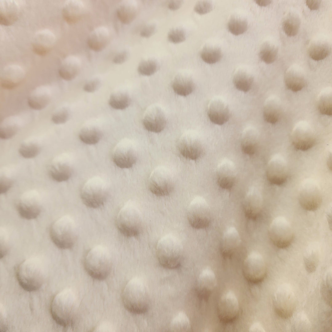 Ivory Rich Embossed Dimple Dots Soft Velvety Minky Fabric for Blankets ...